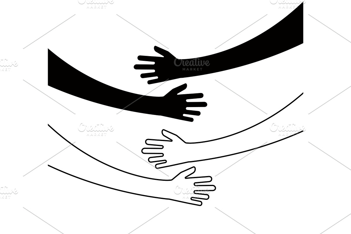 Hugging hands. Arm embrace, belief, a Background Graphic by Valerie Bodnar