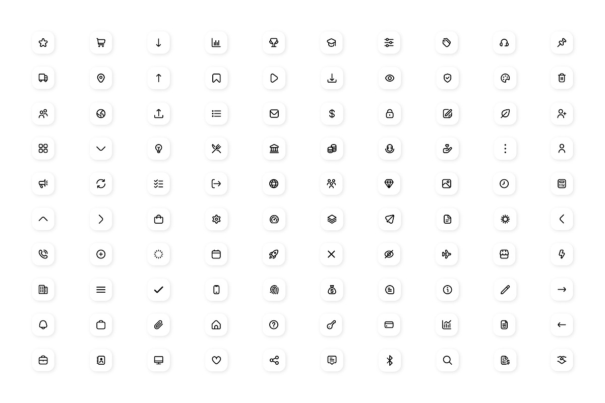 General interface UI line icons