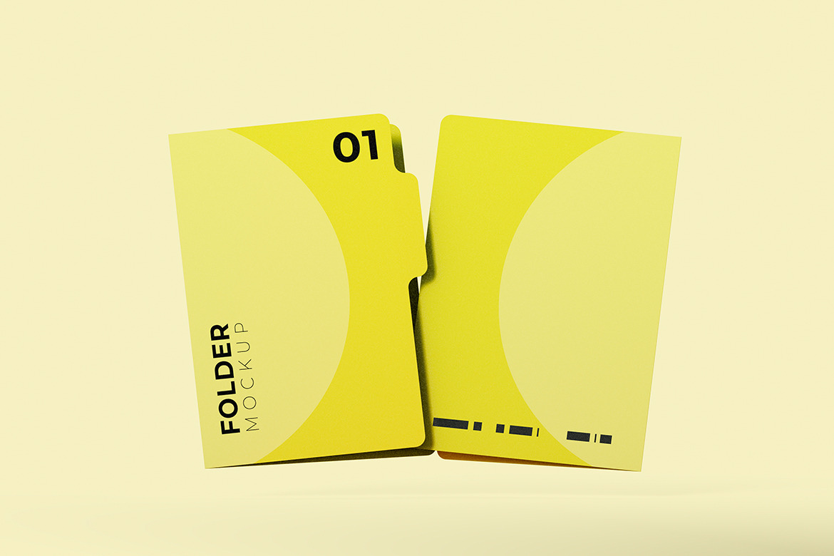 Floating Tab Folder Mockup PSD