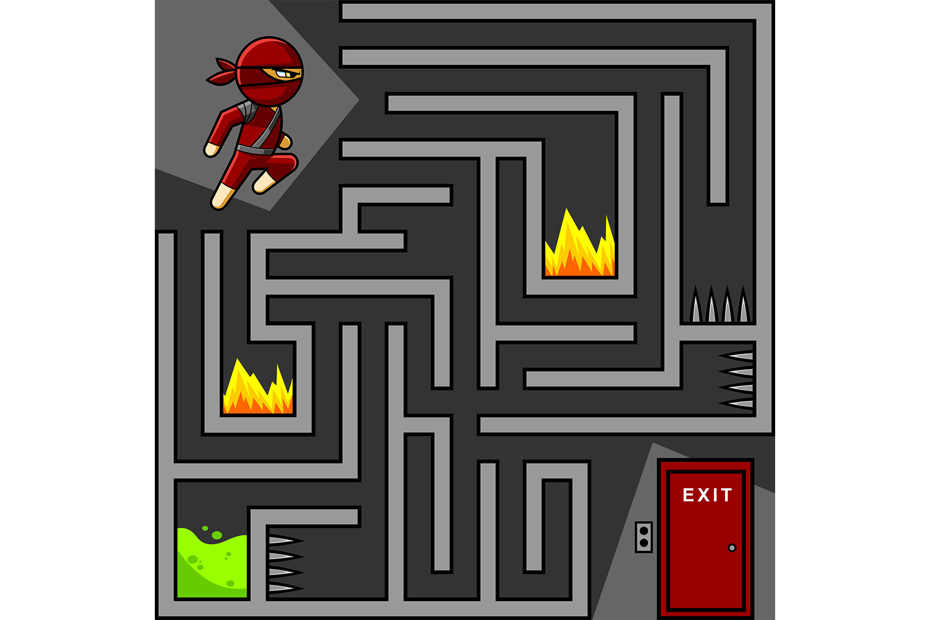 Cartoon Maze Game Education For Kids, an Education Illustration by ...