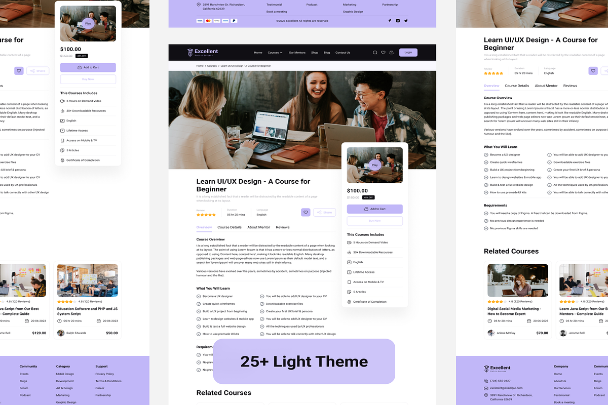 Elearning Online Course Web UI Kit, an UI Kit Template by Creative ...