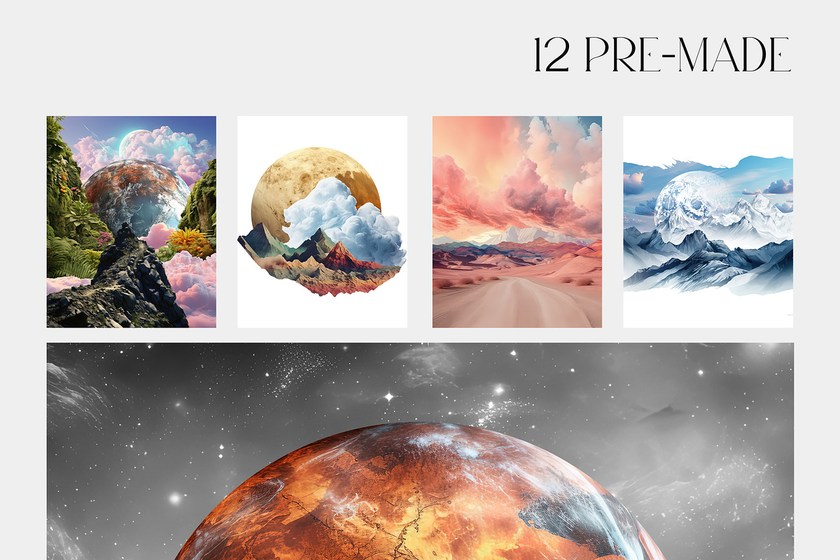 Landscape collage creator kit, an Object Graphic by Polli Deeva