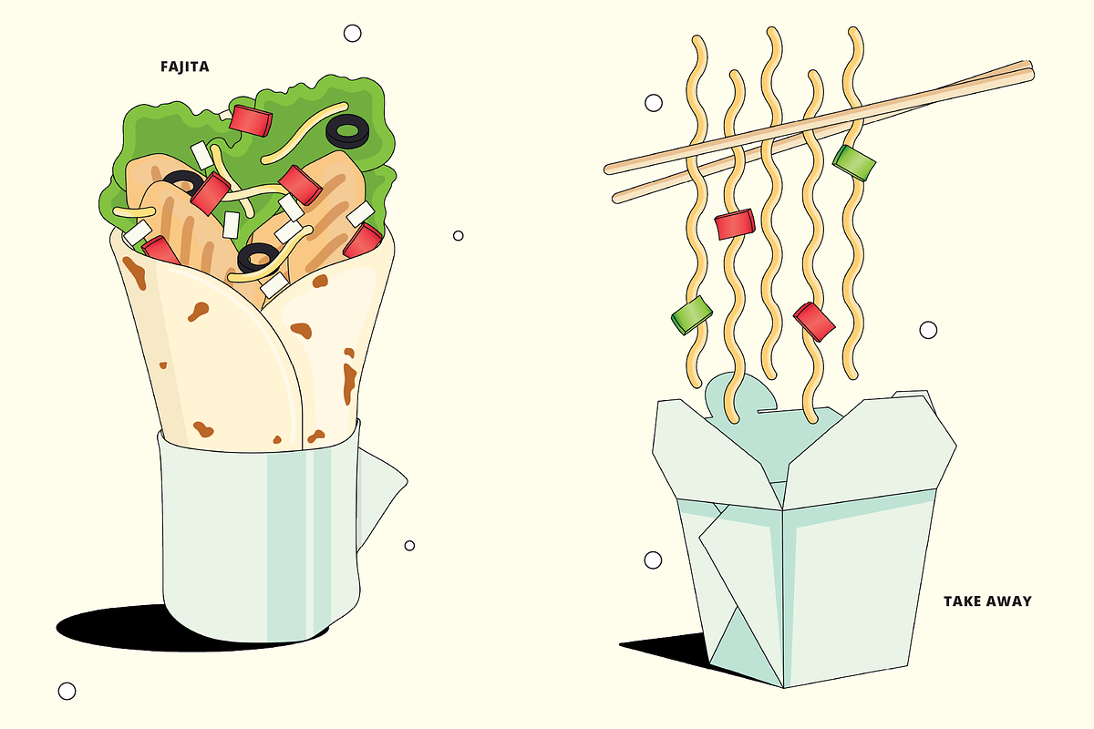 Fun Fast Food Vector Illustration, a Food Illustration by GemPortella ...