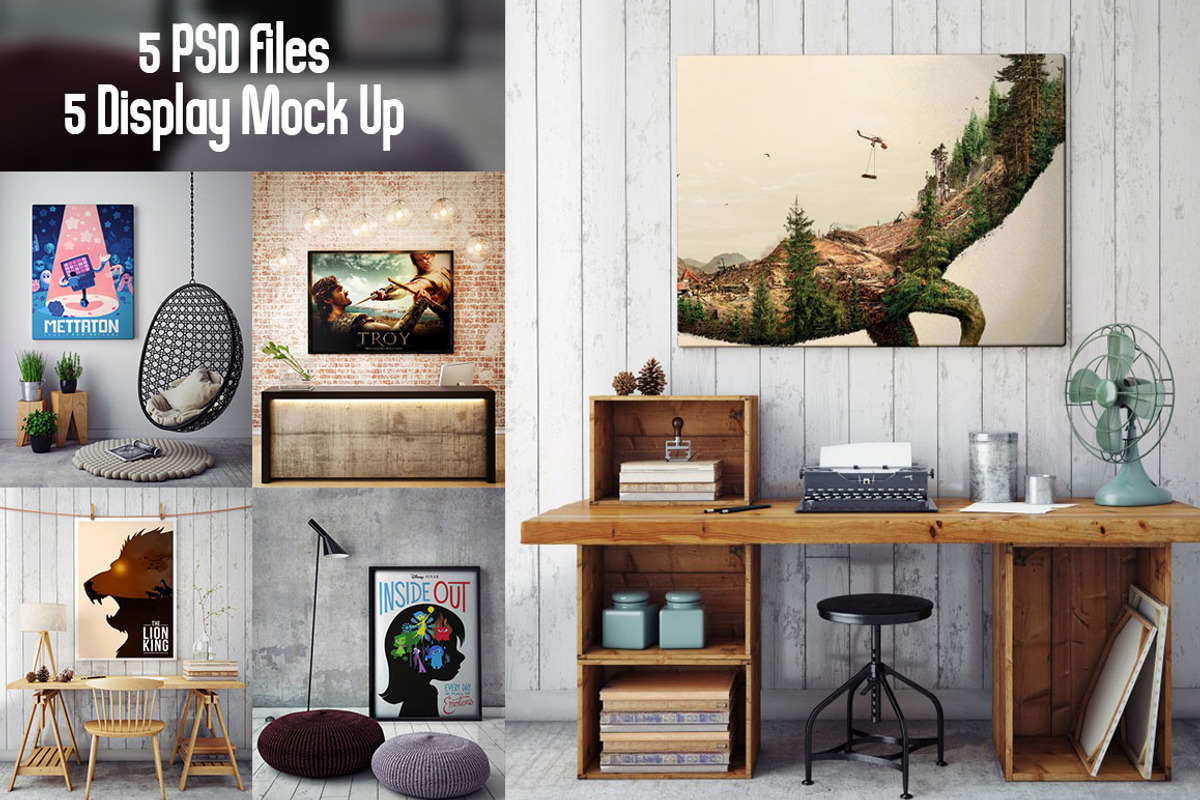 Study Room Poster Mockup, a Print Template by Pixel Place