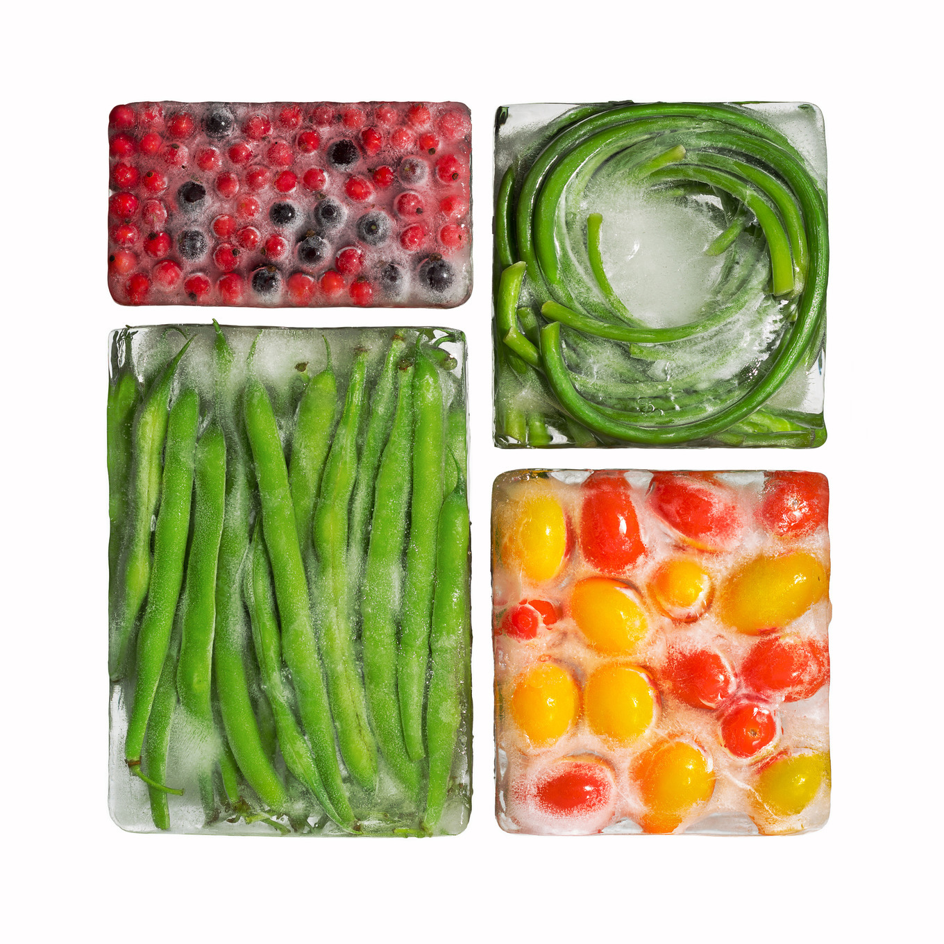 Frozen vegetables in ice featuring frozen, ice, and vegetables, a Food ...