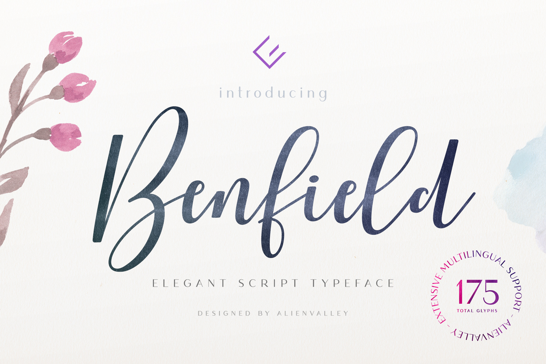 Benfield - Script Font, a Script Font by AlienValley