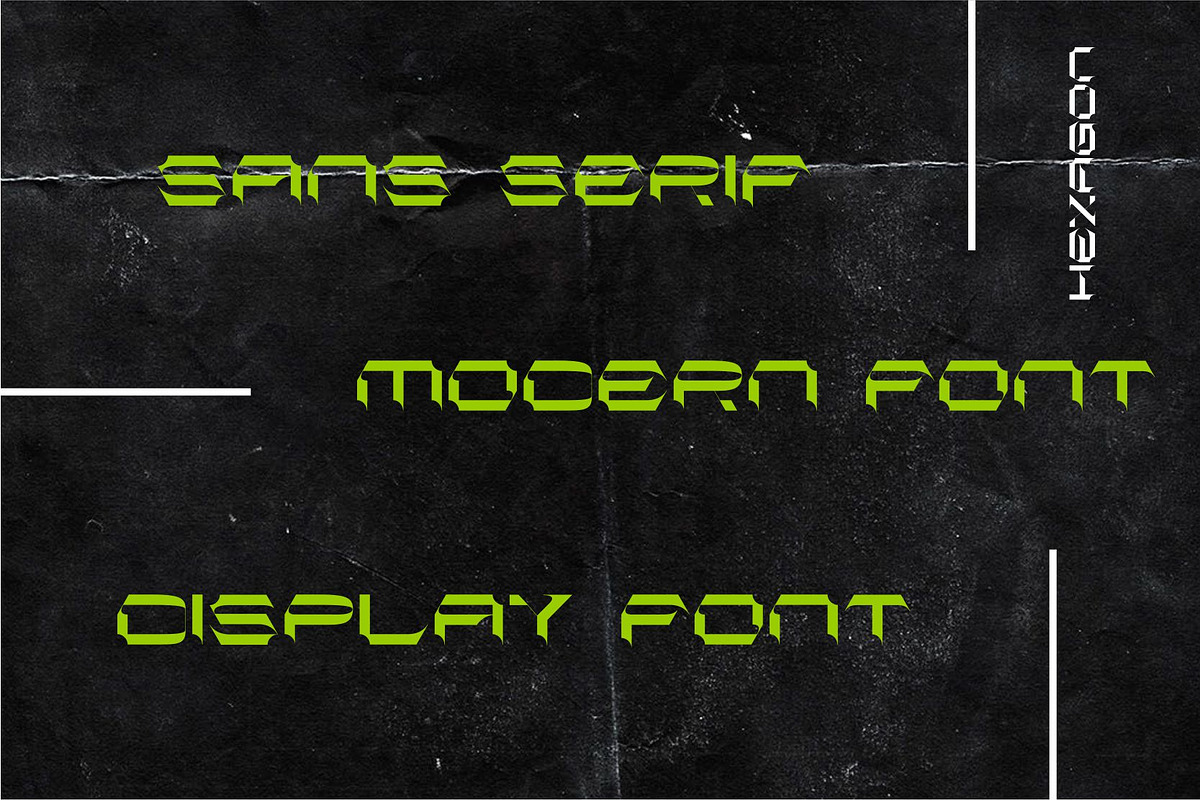 Hexagon | Brutalism Font Style, a Font by Muntab_Art