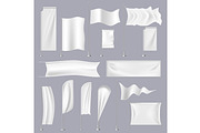 Realistic flags. Textile beach, a Background Graphic by winwin.art