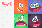 Cartoon monsters expressions set, an Illustration by D R A W K M A N