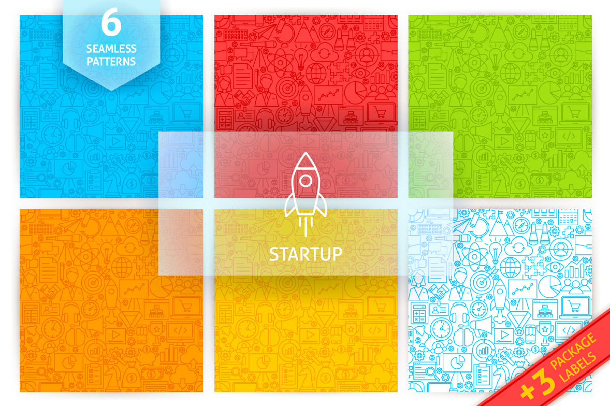 Startup Line Seamless Patterns, a Pattern Graphic by Anna_leni