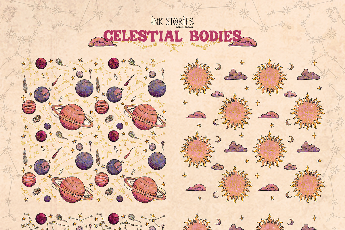 Celestial Bodies, an Object Illustration by Ink Stories
