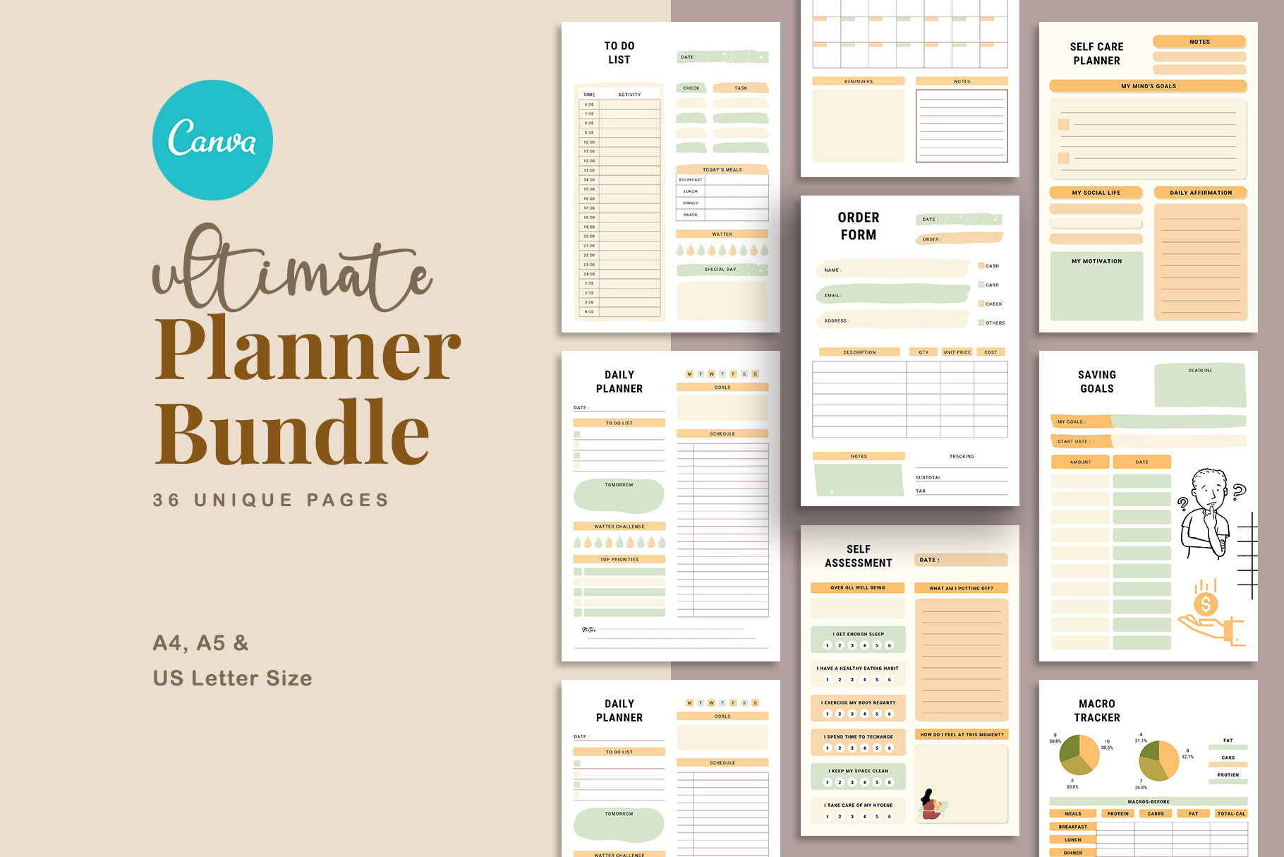 Ultimate Planner Bundle Pack Vol.42, a Stationery Template by Amit Debnath