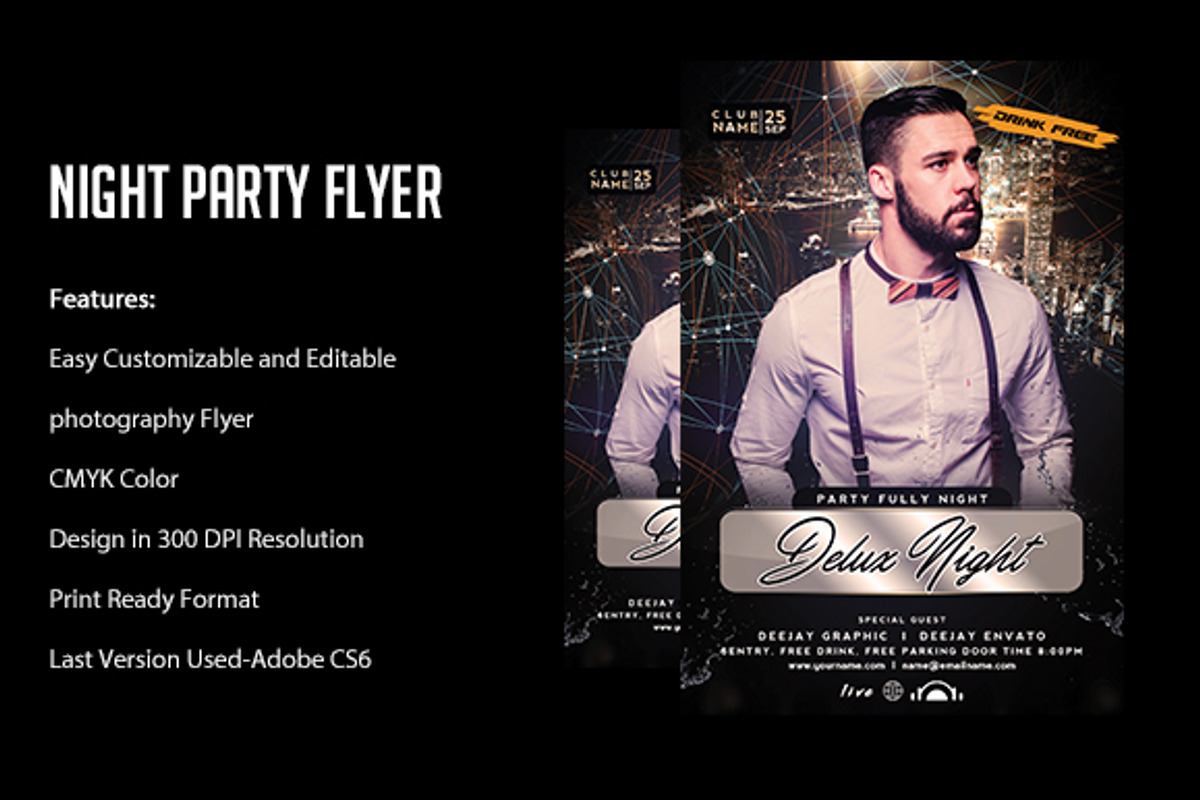 Night Flyer Template, a Flyer Template by VaaniDesigns
