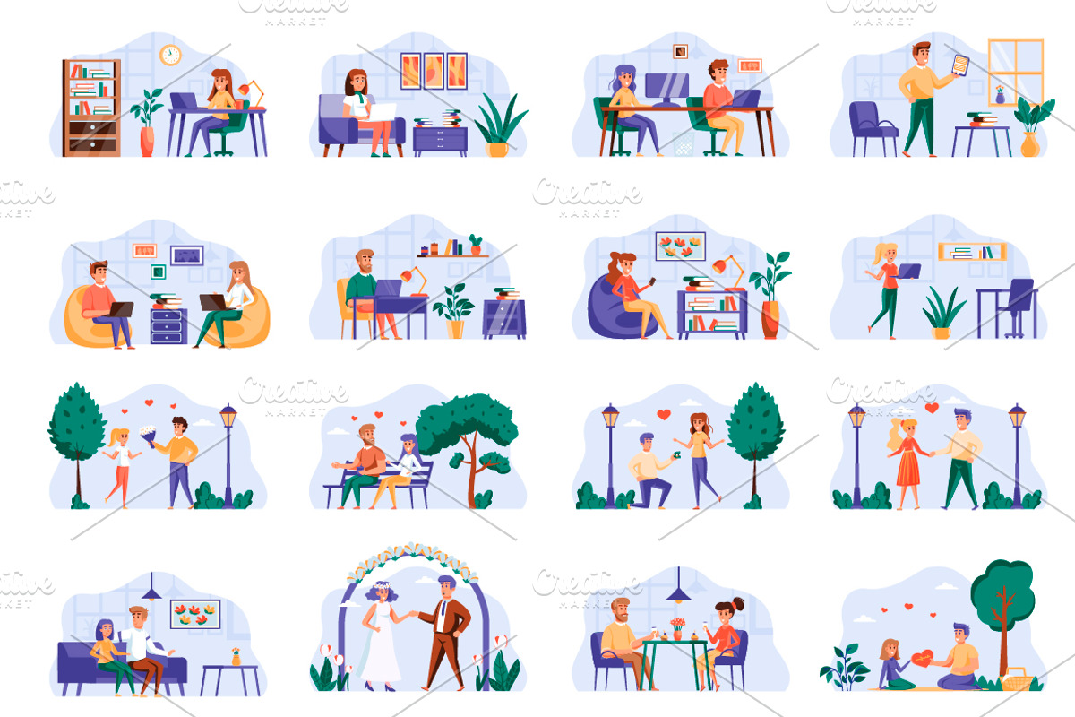 People Characters Scenes Pack, a Templates & Theme by alexdndz