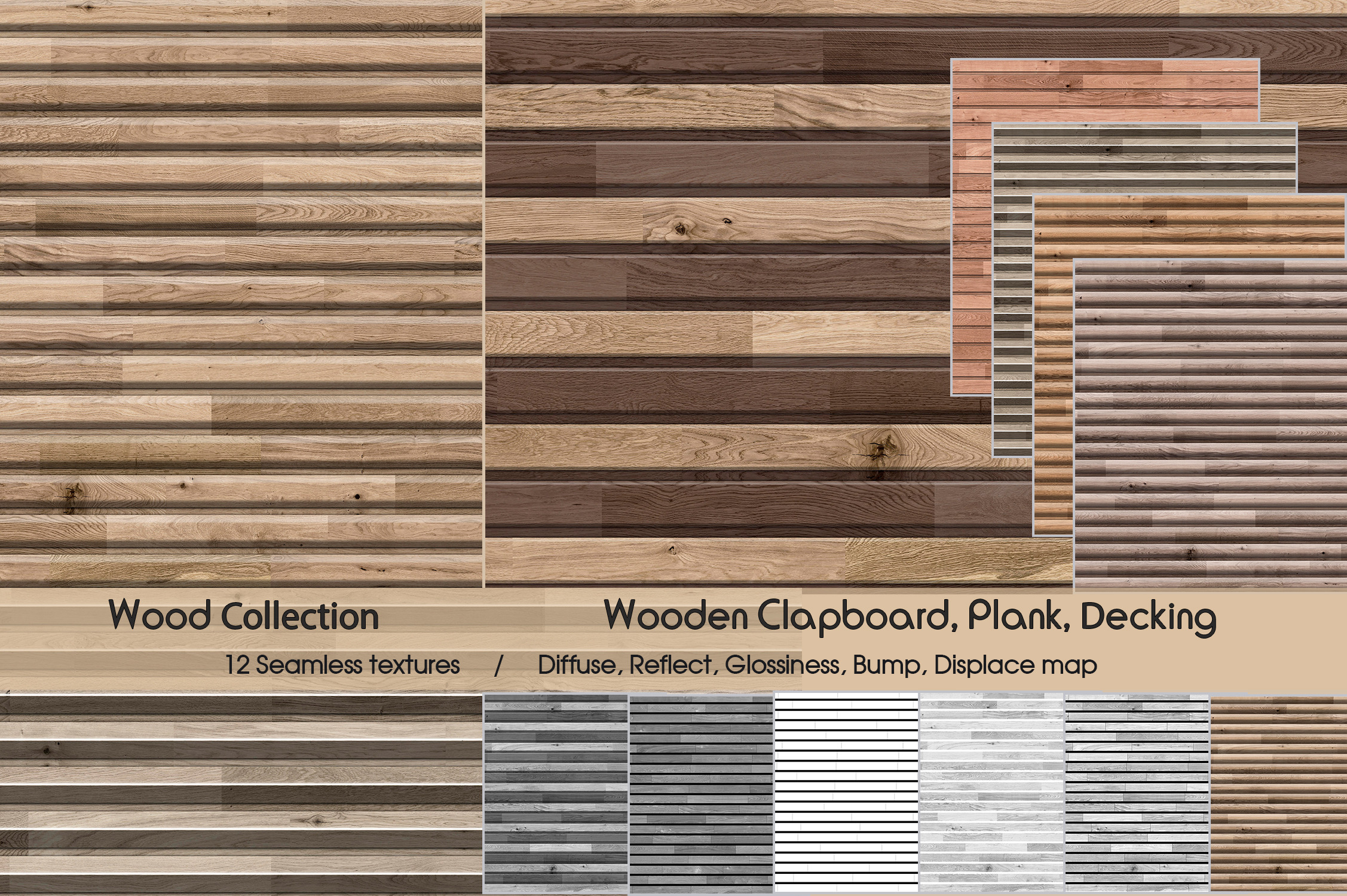 Wood Collection 12 Seamless textures, a Background Graphic by ThreeDiCube