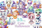 Cute Halloween Clipart Bundle, a Person Illustration by GlamArtZhanna