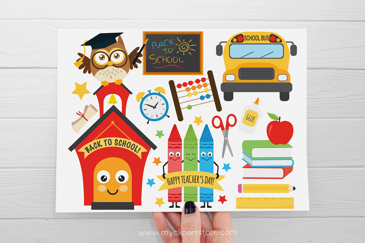 Back To School Clipart + SVG, an Education Illustration by MyClipArtStore