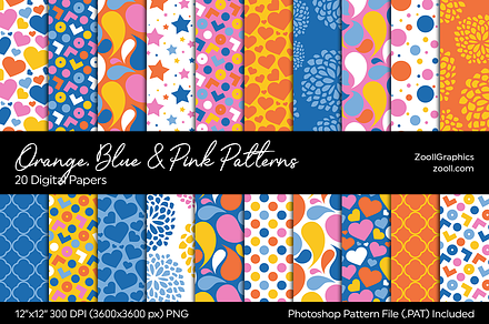 Blue Animal Digital Papers | Graphic Patterns ~ Creative Market