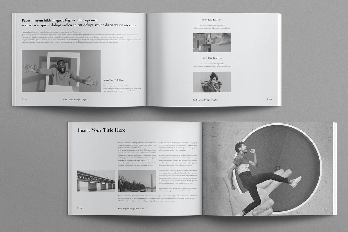 Book Title Layout Design Landscape, a Brochure Template by E-Type