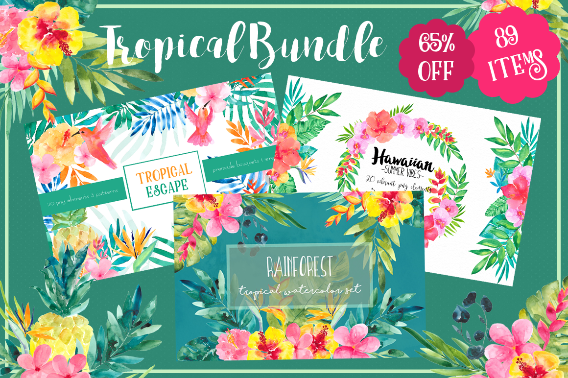 Tropical bundle 65% Off, an Illustration by Charushella