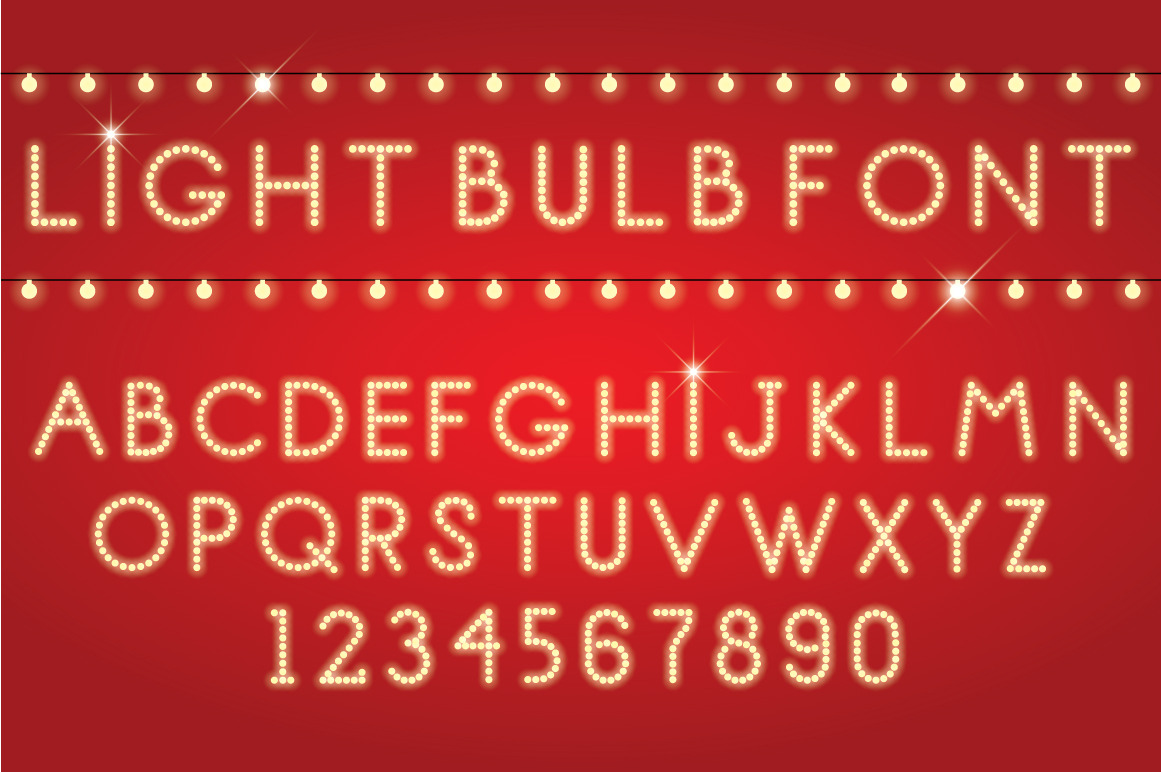 Light bulbs font, an Object Graphic by Leone_v
