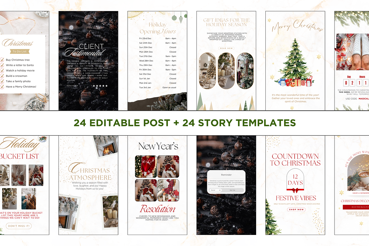 Christmas Instagram Templates Canva, a Social Media Template by Studio ...