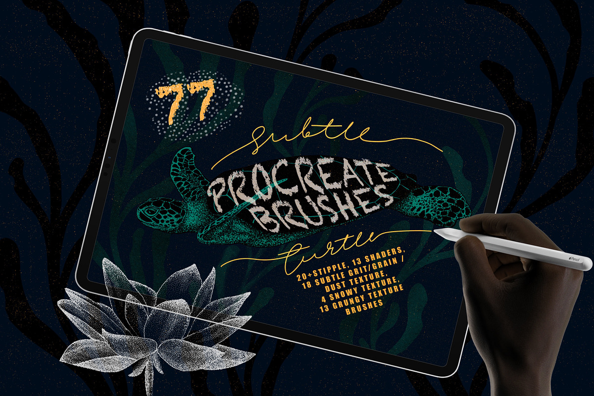 Subtle Turtle Procreate Brushes, a Brush Add-On by OlgaRom | Creative ...