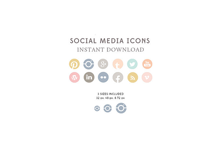 Rose Gold Social Media Icons, an Icon by By Stephanie Design