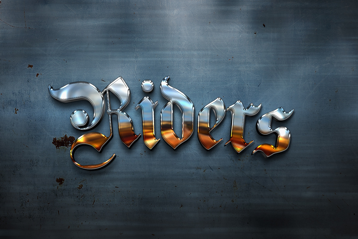 Chrome Text Styles for Photoshop, a Layer Style Add-On by Creativenauts