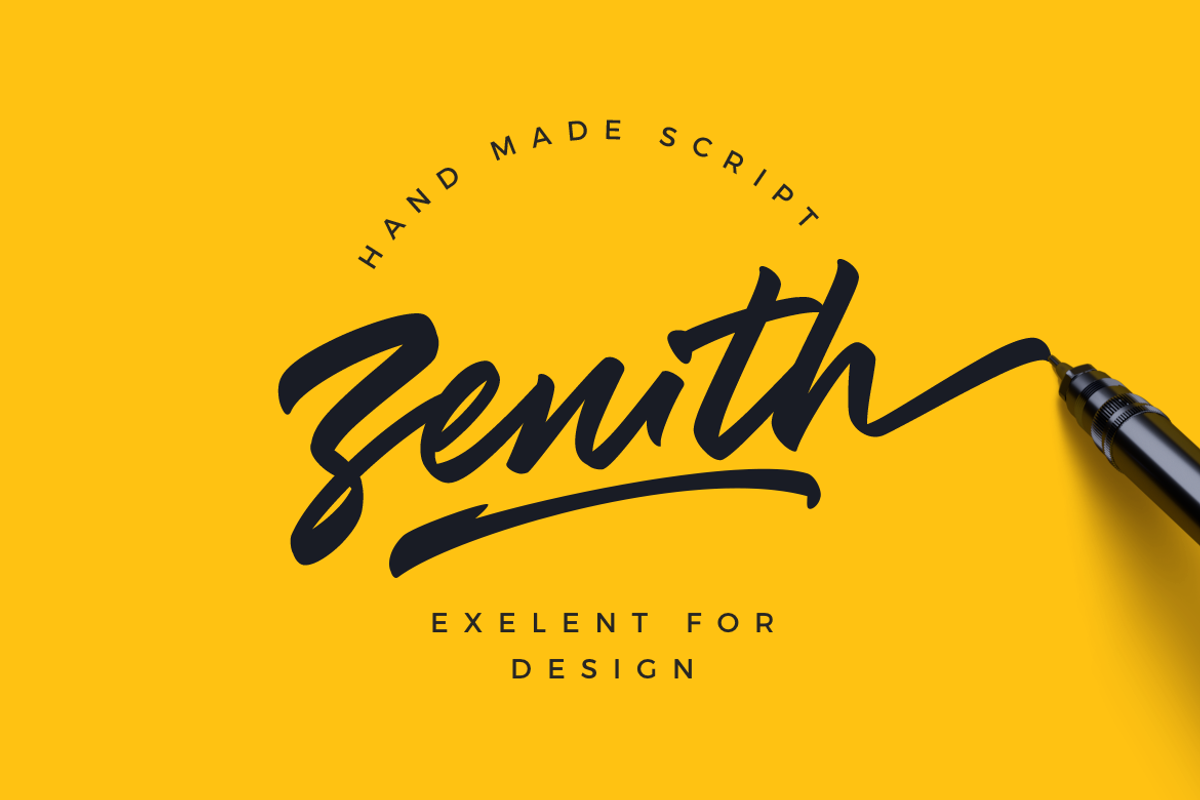 Zenith Script, a Script Font by kavoon