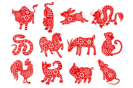 Chinese Zodiac Signs | Animal Illustrations ~ Creative Market