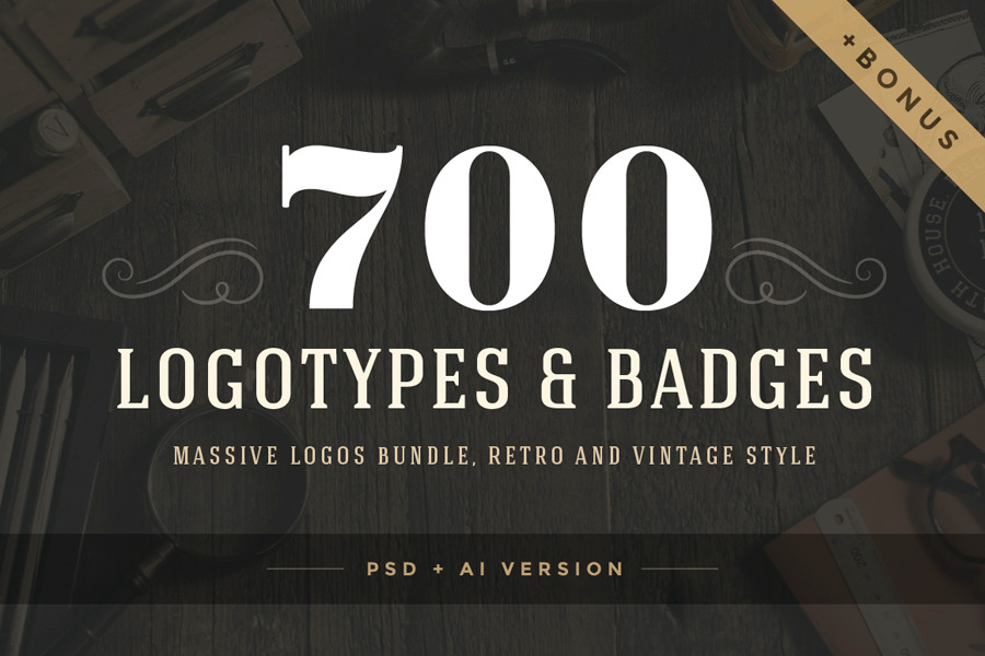 700 logos and badges bundle, a Branding & Logo Template by Vasya Kobelev