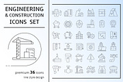 Engineering & Construction Icons Set, an Outline Icon by Designfour ...