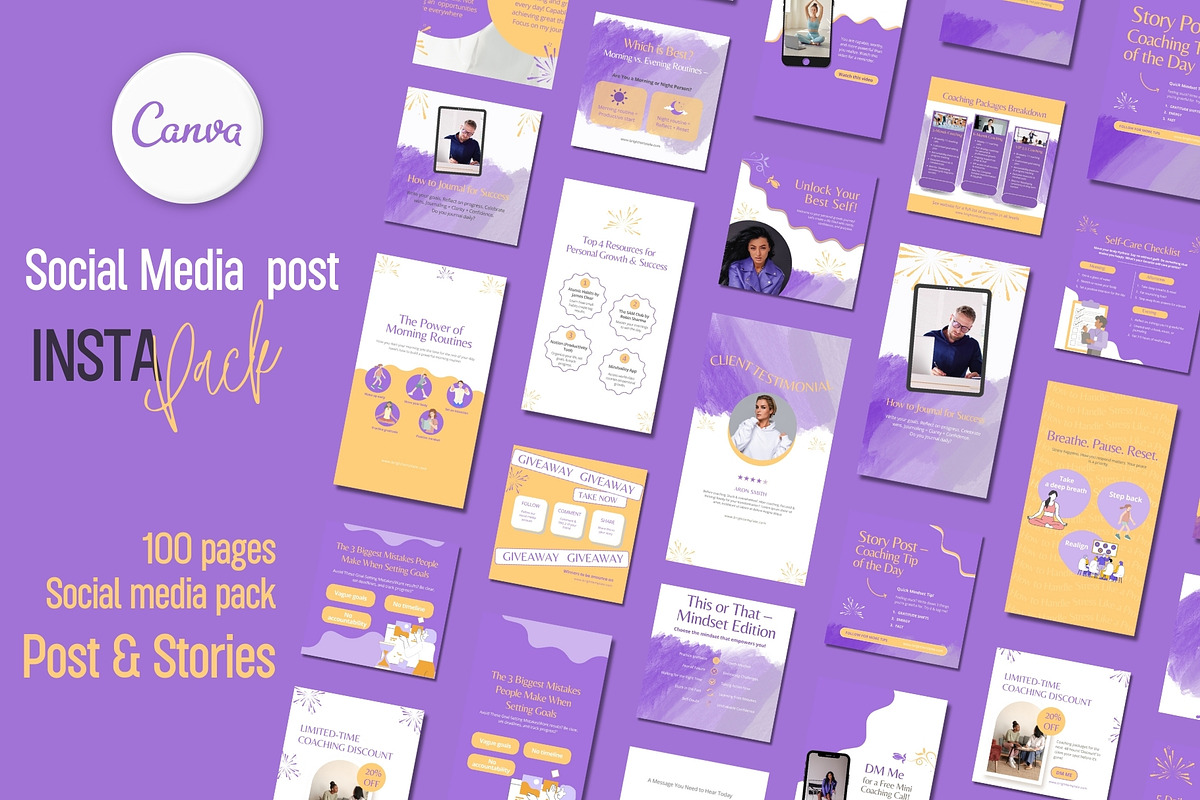 100 Animated Insta Life Coach Canva