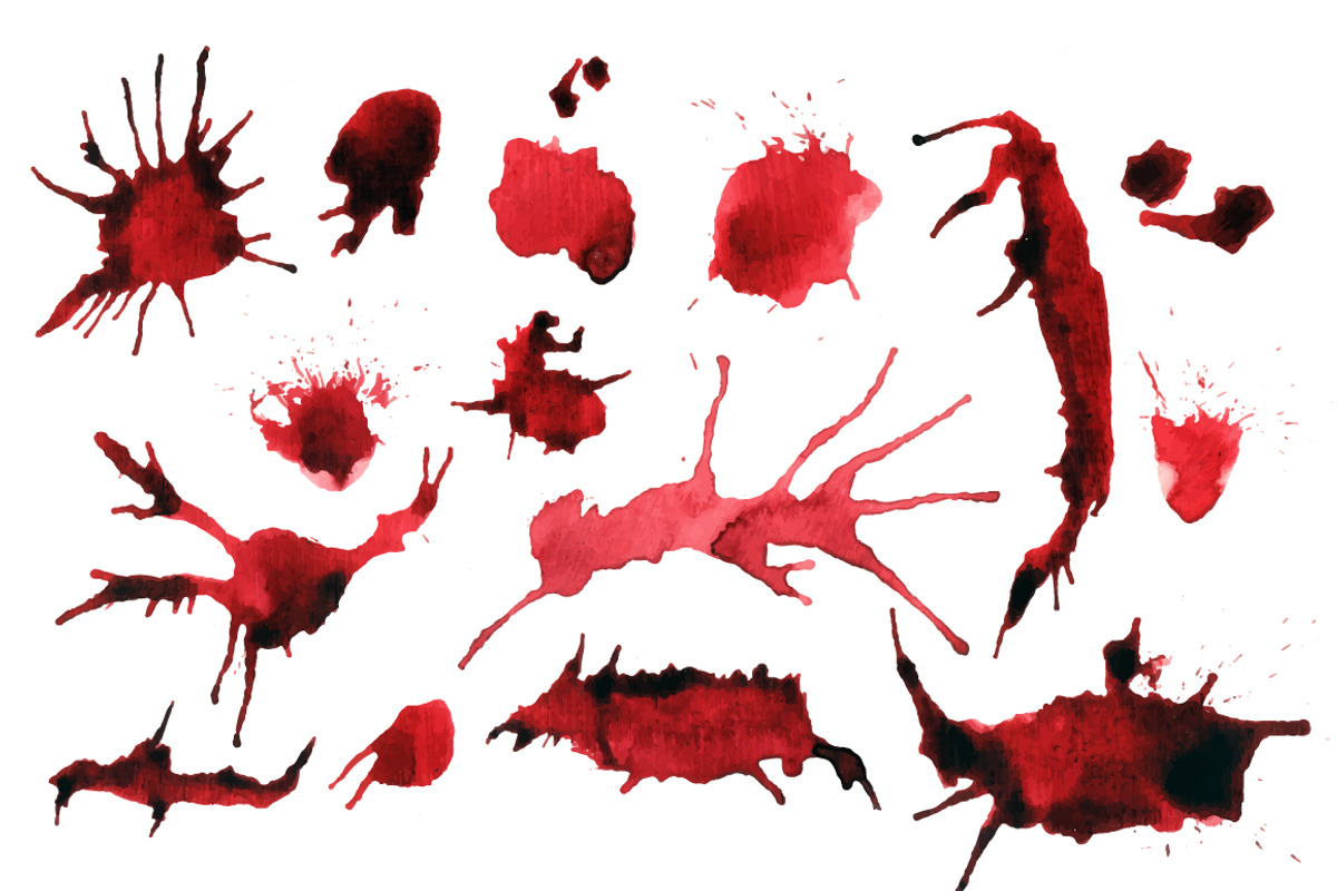 Watercolor blood splash spots, a Texture Graphic by Samui-Art