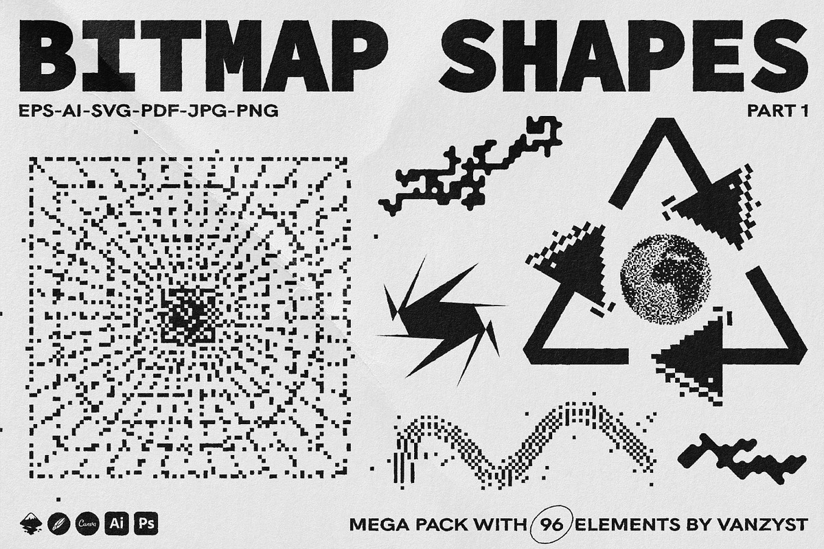 Bitmap Vector Shapes. Part 1, a Graphic by Vanzyst