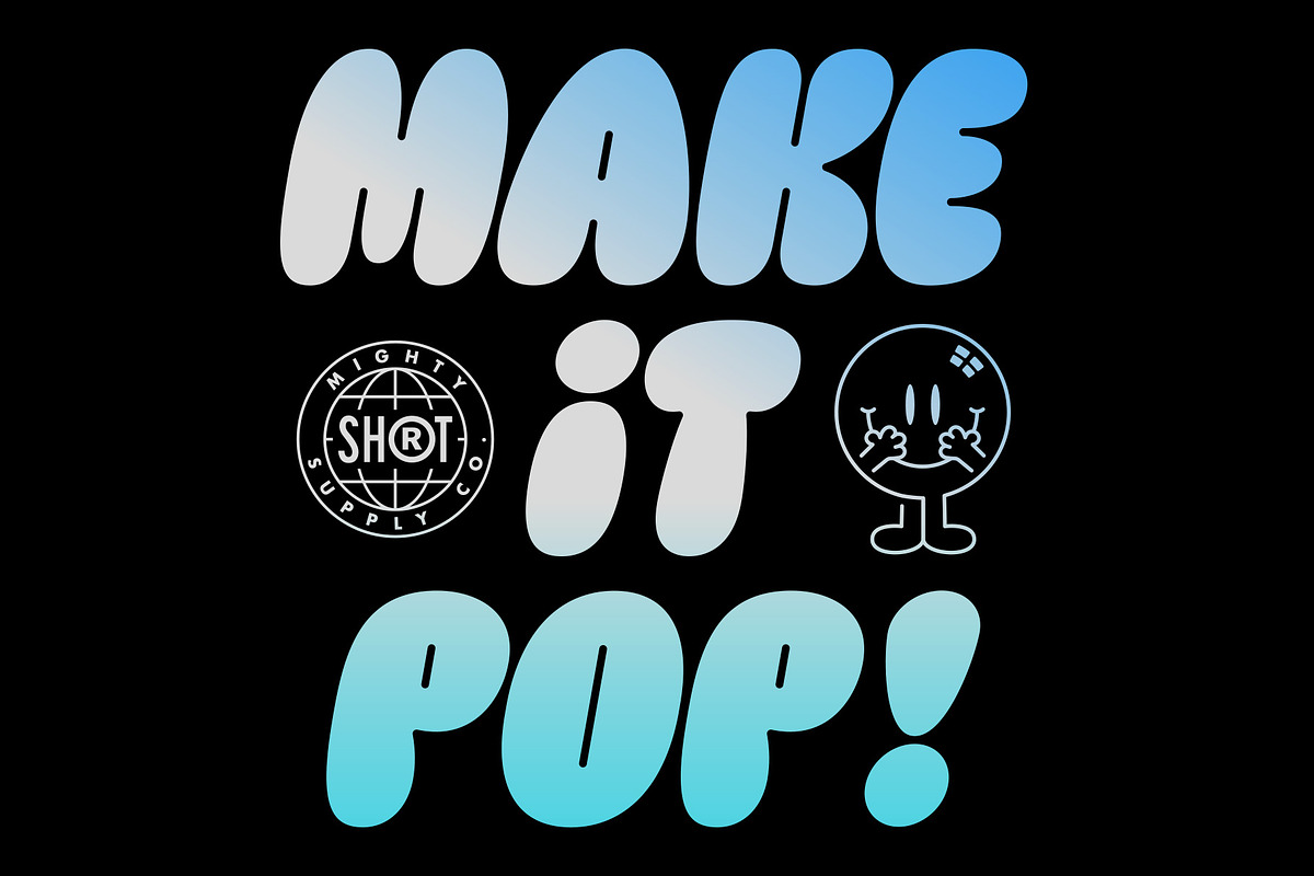 Bubble Bliss Typeface, a Font by MightySHORT