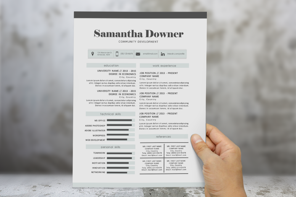 2 in 1 modern Word resume, a Resume Template by Inkpower