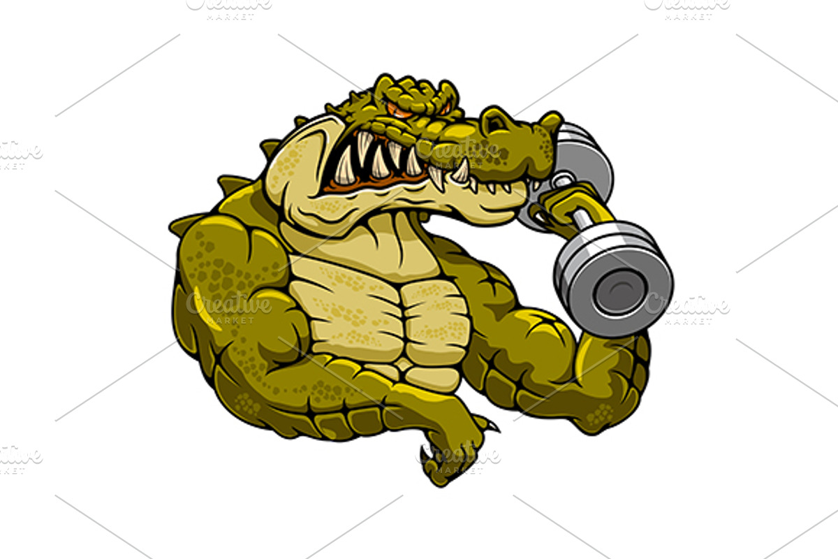 Crocodile bodybuilder, a Background Graphic by Vector Tradition ...