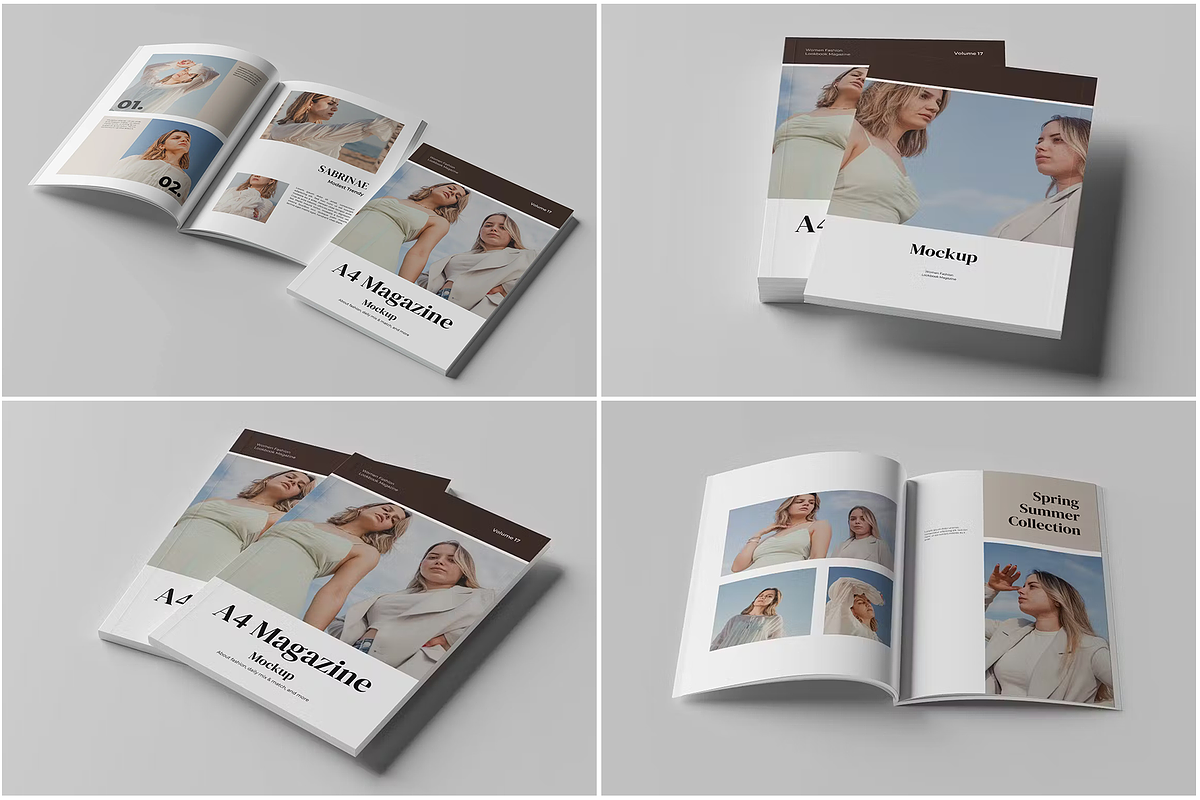 A4 Magazine Mockup Set