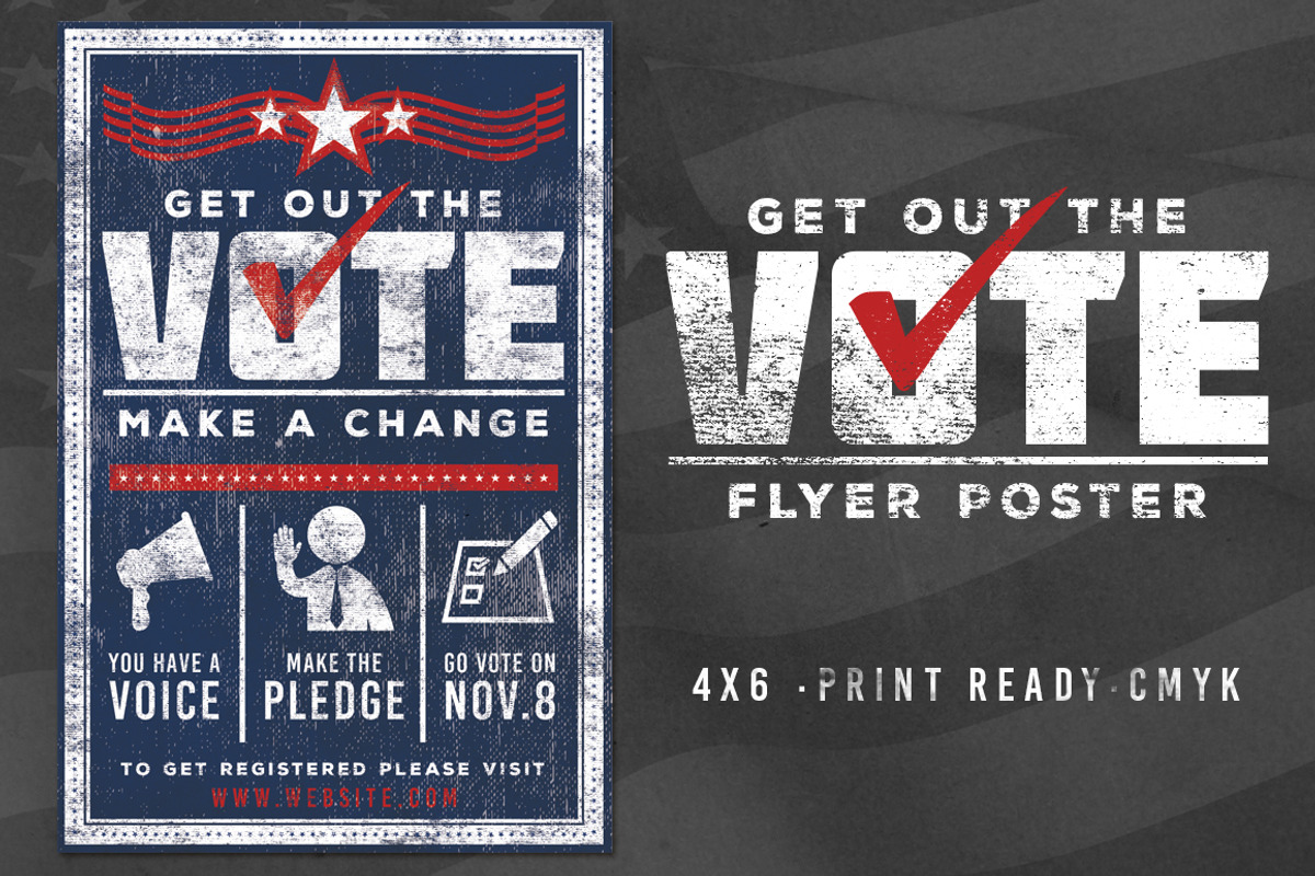 Vote Patriotic Election Flyer Poster, a Flyer Template by SkyvaraSupply