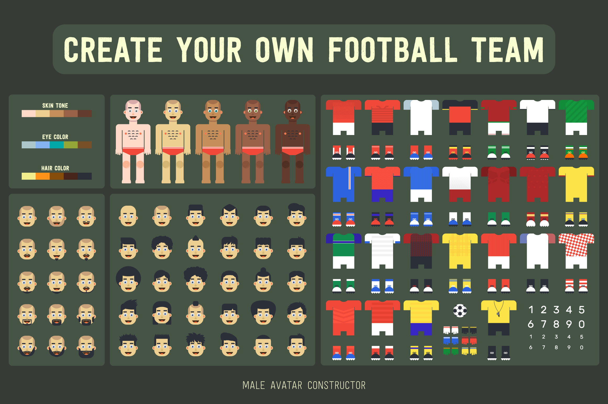 Football avatar constructor, a Healthcare Illustration by Muar Mar