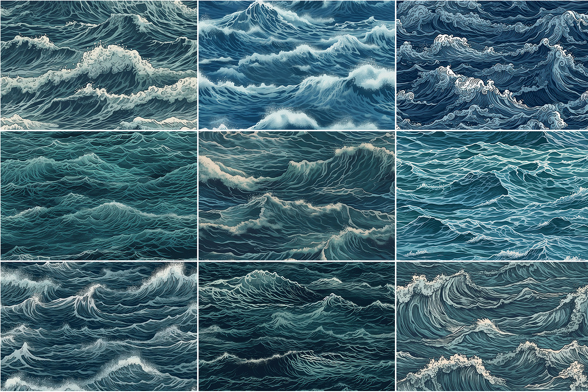OCEANIC - Seamless Ocean Patterns, a Pattern Graphic by Pixel Perfect ...