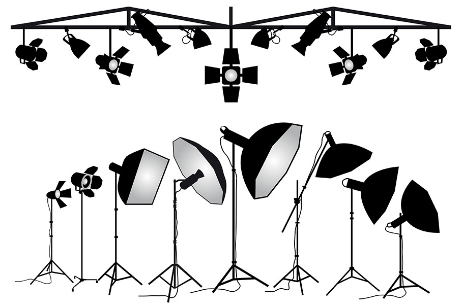 Photo studio, lighting, vector set, an Object Graphic by Illustree