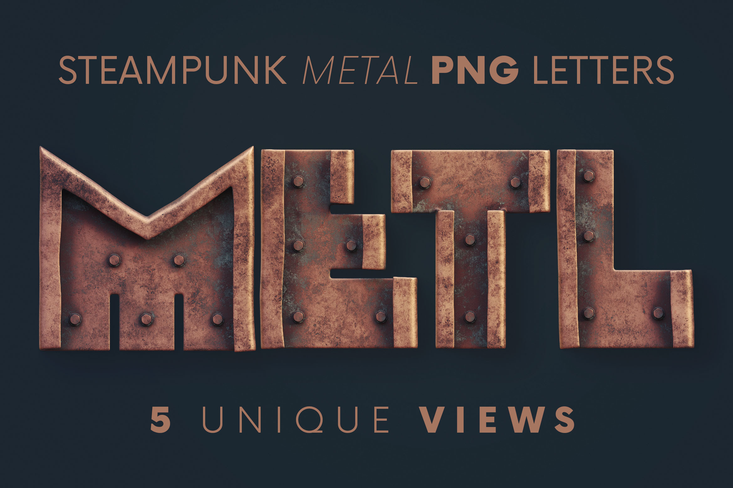Steampunk Metal - 3D Lettering, a Graphic by MIIM
