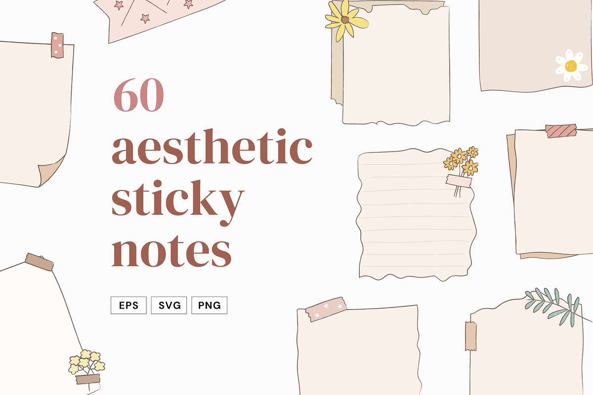 aesthetic sticky notes, an Object Graphic by Pinkbrush