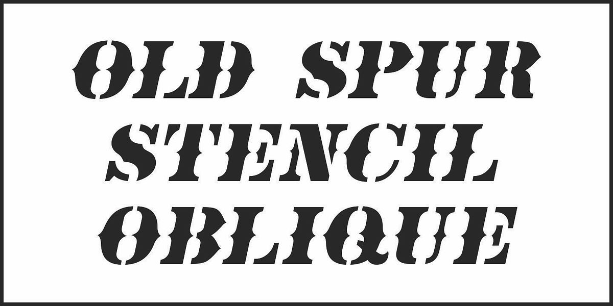 Old Spur Stencil JNL, a Serif Font by Jeff Levine Fonts