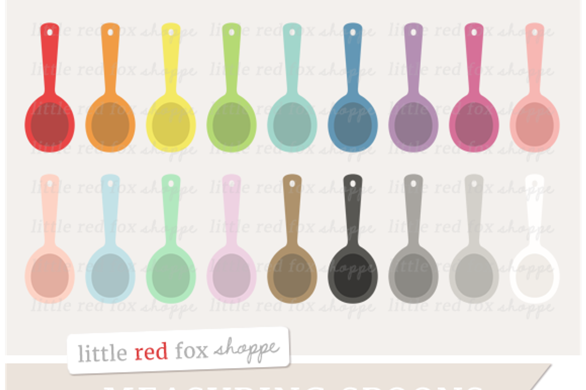 Measuring Spoon Clipart, a Food Illustration by Little Red Fox Shoppe