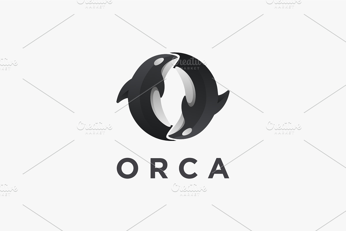 Couple of orca killer whale logo, a Branding & Logo Template by DOMHOUZE