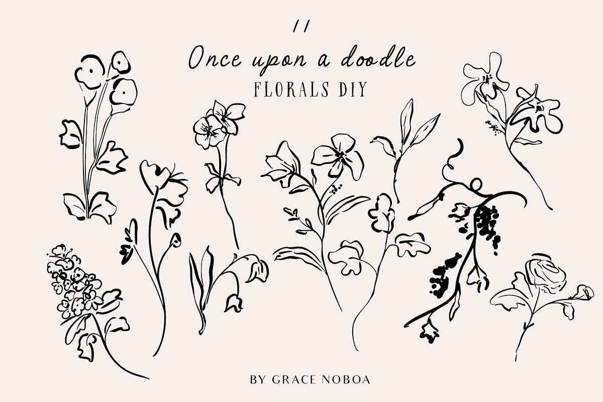 Whimsical doodle Line art svg vector, a Decorative Illustration by ...